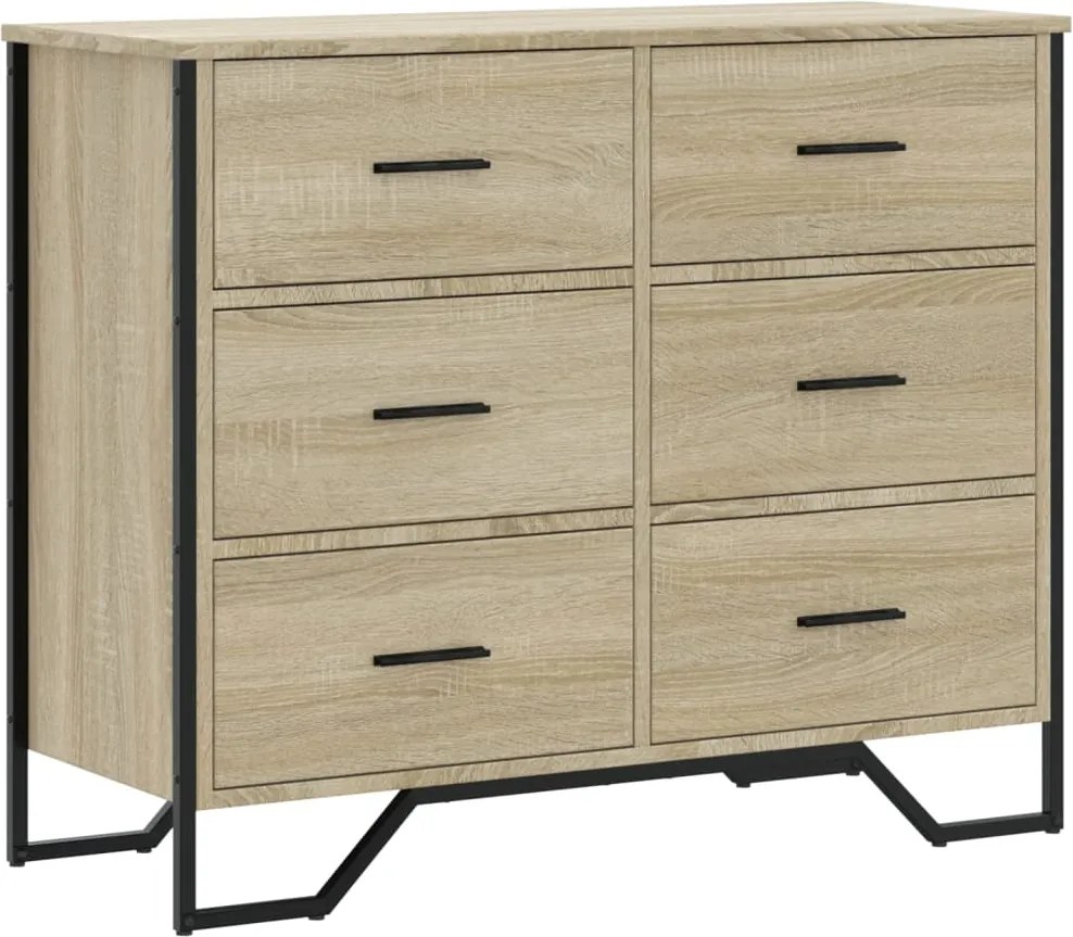 Komoda dub sonoma 91 x 35,5 x 74,5 cm kompozitní dřevo 3295303