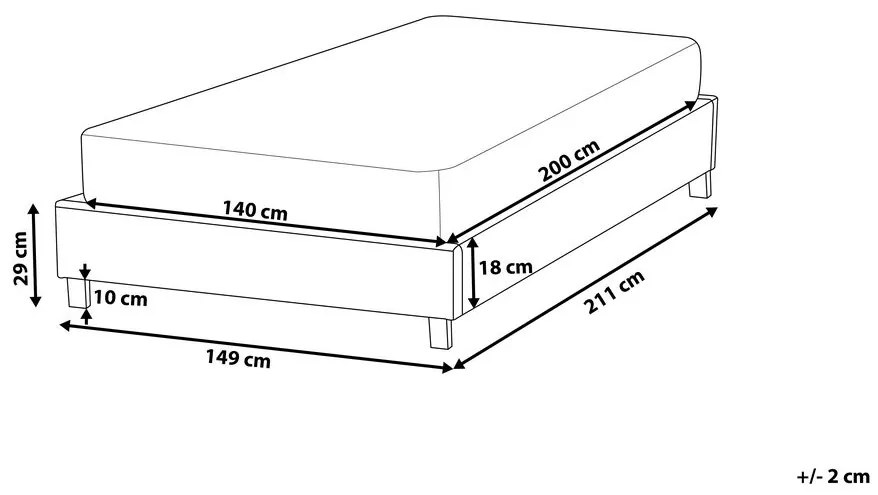 Béžová čalouněná postel 140x200 cm ROANNE Beliani