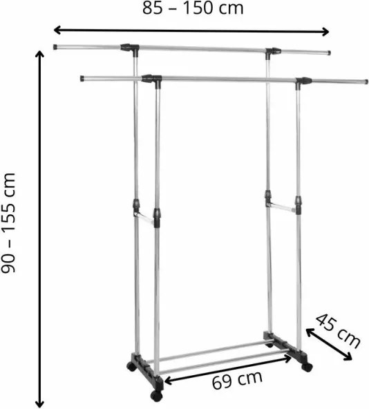 Pojízdný věšák na oblečení SPRINGOS HA7455