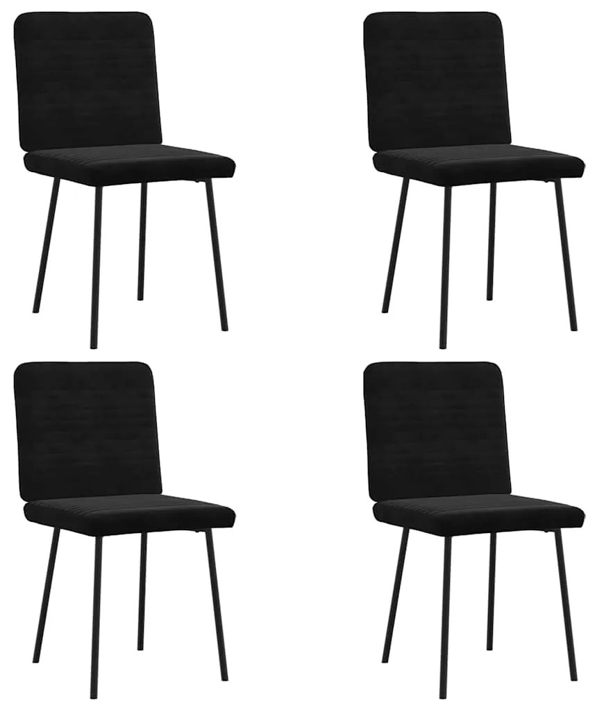Jídelní židle 4 ks černé samet 3315239
