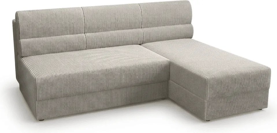 Rozkládací oboustranná sedací souprava do L TAVERO SLIM 201x140 cm, světle béžová