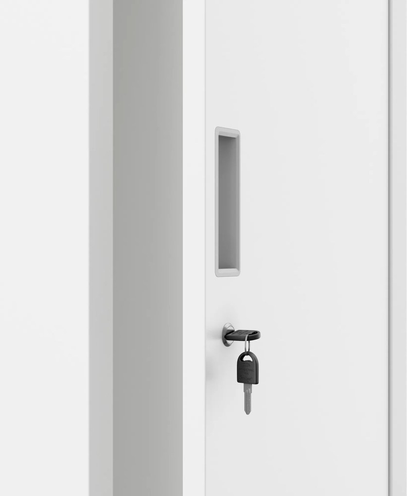 Dvoukomorová šatní skříň pro zaměstnance bílá, 400x1800x500 mm: KACPER 1 Plus