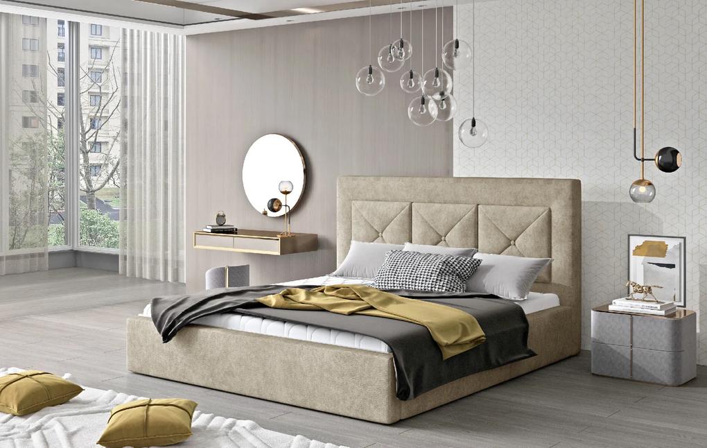 Eltap Čalouněná postel Cloe s úložným prostorem Materiál a barva potahu: Grande 81 - šedá, Rozměry (cm): 200x200