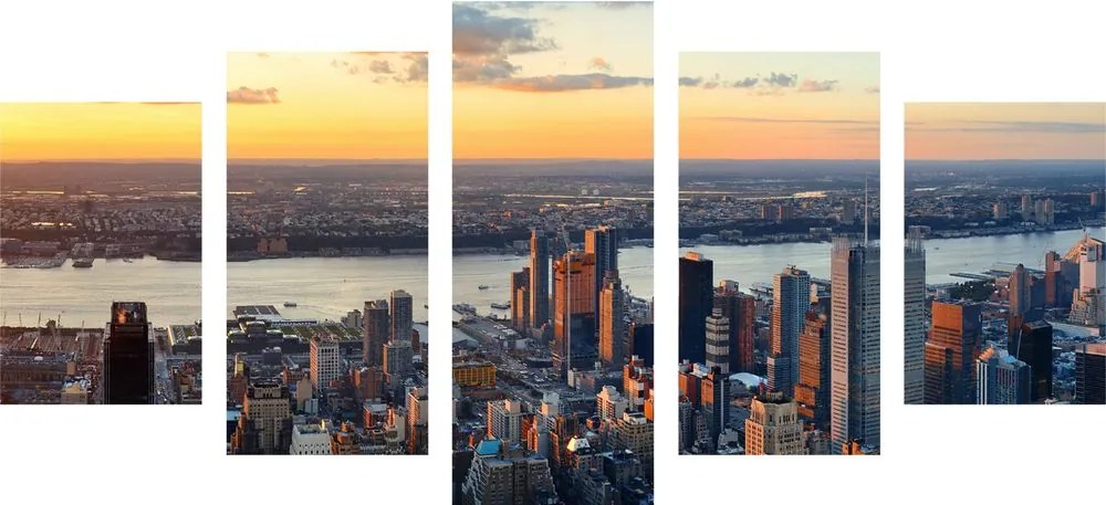 5-dílný obraz panoráma města New York