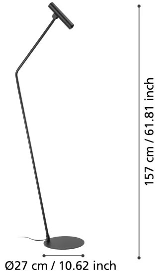 Eglo 900909 - LED Stojací lampa ALMUDAINA LED/5W/230V 3000K černá