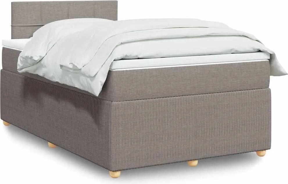 Box spring postel s matrací taupe 120x190 cm textil 3287399
