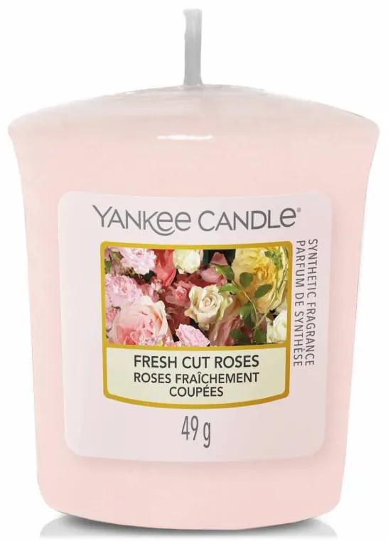 Yankee Candle – votivní svíčka Fresh Cut Roses (Čerstvě nařezané růže), 49 g