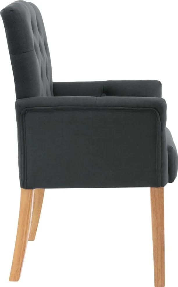 vidaXL Jídelní židle s područkami 2 ks textil [3058290] Barva: Béžová