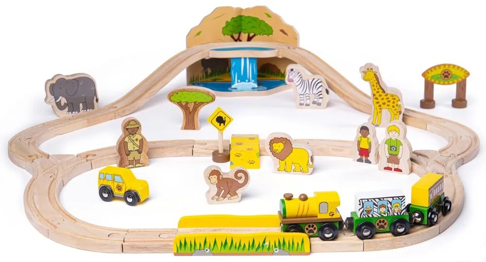 Bigjigs Rail Dřevěná vláčkodráha Safari