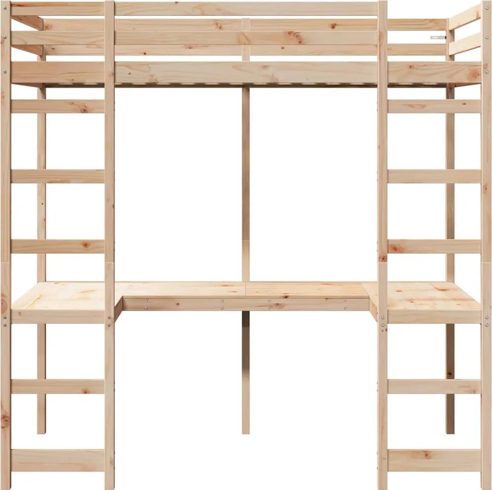 Rám postele loft Přírodní 90 x 190 cm Masivní borové dřevo 3414554