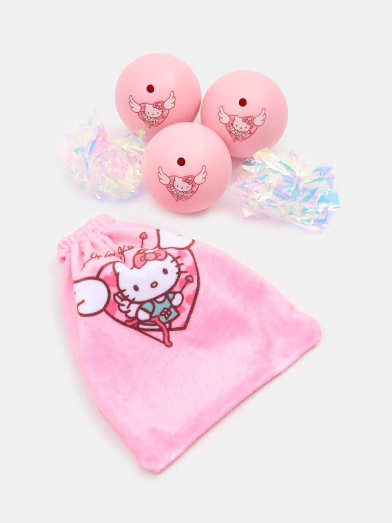 Sinsay - Sada pytlík a míčky pro kočky Hello Kitty 5 pack - pastelová růžová