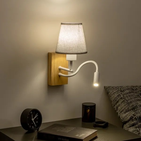 Brilagi - LED Nástěnná lampa NUBILA WOOD 1xE27/25W/230V + LED/3W dub/šedá