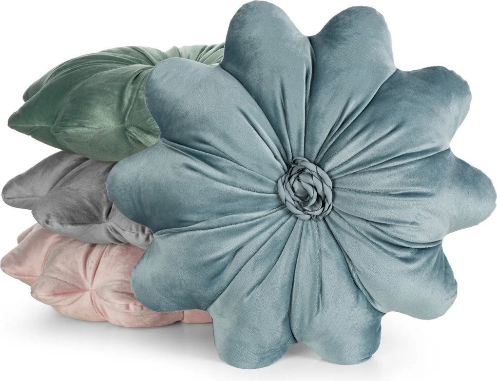 DEKORAČNÍ POLŠTÁŘ FLORES 5 Ø40 CM SVĚTLEMODRÁ