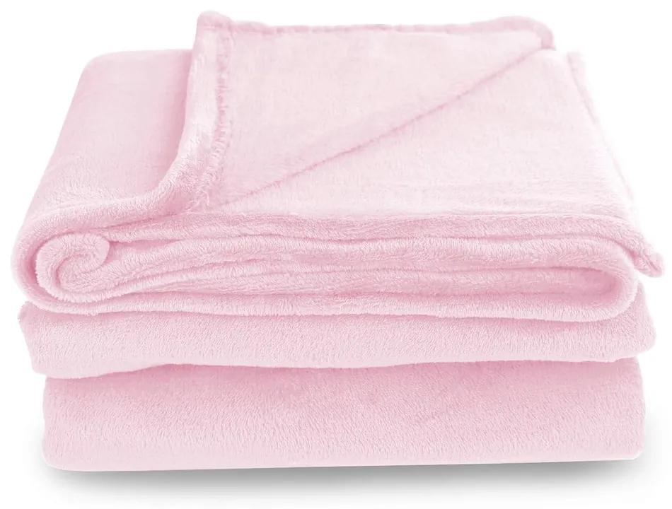Světle růžová deka z mikrovlákna Decoking Mic, 70 x 150 cm