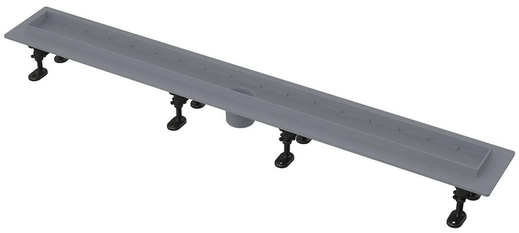 Alca - Sprchový žlab Optimal 85 cm, s okrajem pro perforovaný rošt nebo vložení dlažby, bez zápachové uzávěry APZ2012-850