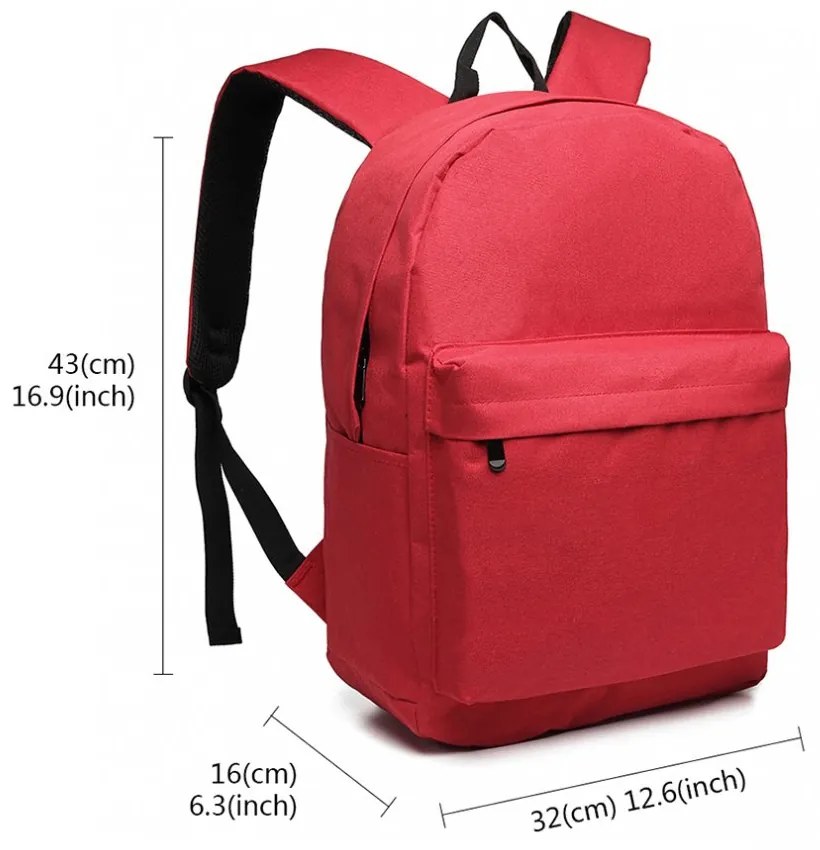 Konofactory Červený lehký batoh do školy "Basic" 7L