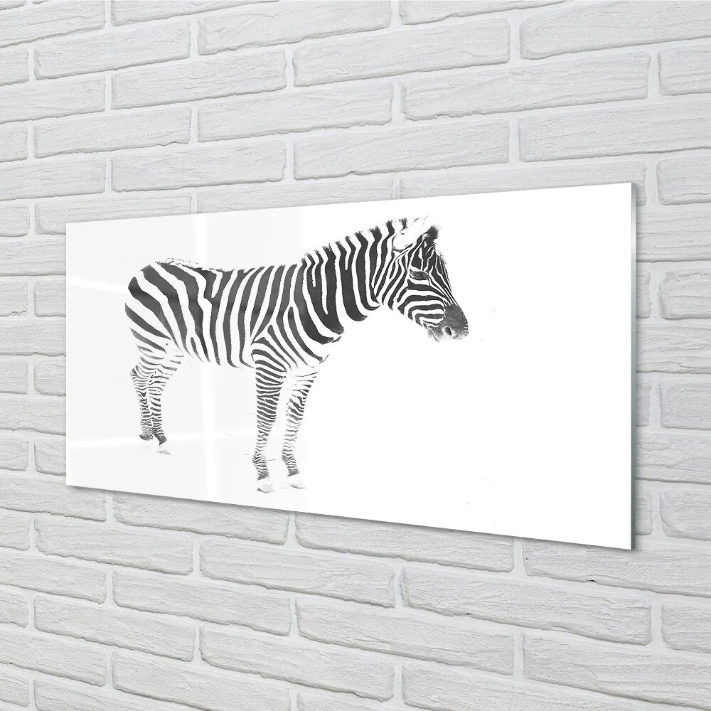 Obraz na skle malované zebra 100x50 cm