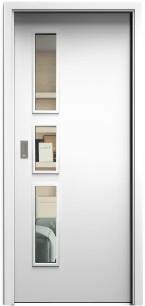 SAPELI ELEGANT KOMFORT M33 - LAKOVANÉ - POSUVNÉ DVEŘE VČ. ZÁRUBNĚ - Barva ral Průchozí šířka (cm): 70, Průchozí výška (cm): 210