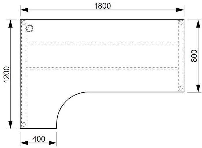 Kancelářský pracovní stůl Hobis Ergo UEO1800P, bílá RAL 9016, deskaakát