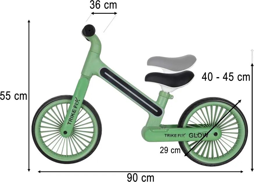 Creative Corner Trike Fix Glow LED cross-country bike zelená