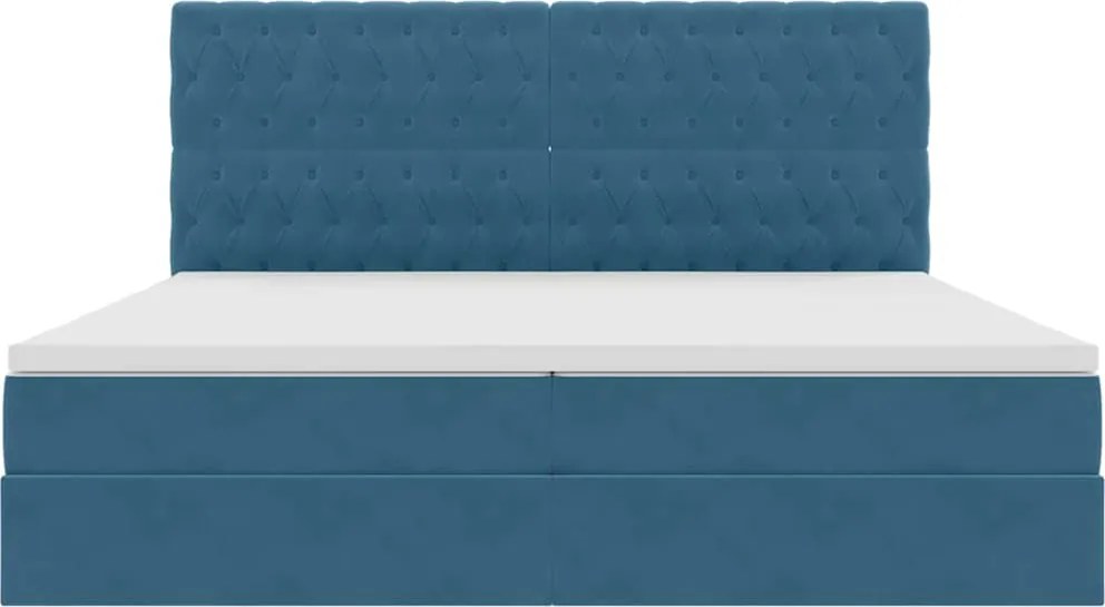 Postel s úložným prostorem a matrací Tmavě modrá 200 x 200 cm 3372115