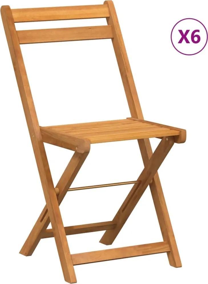 vidaXL Skládací bistro židle 6 ks masivní akáciové dřevo [3216306]