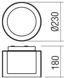 Redo group Redo Naji, skleněné koupelnové stropní svítidlo LED 12W 3000/4000K, průměr 23cm, IP44