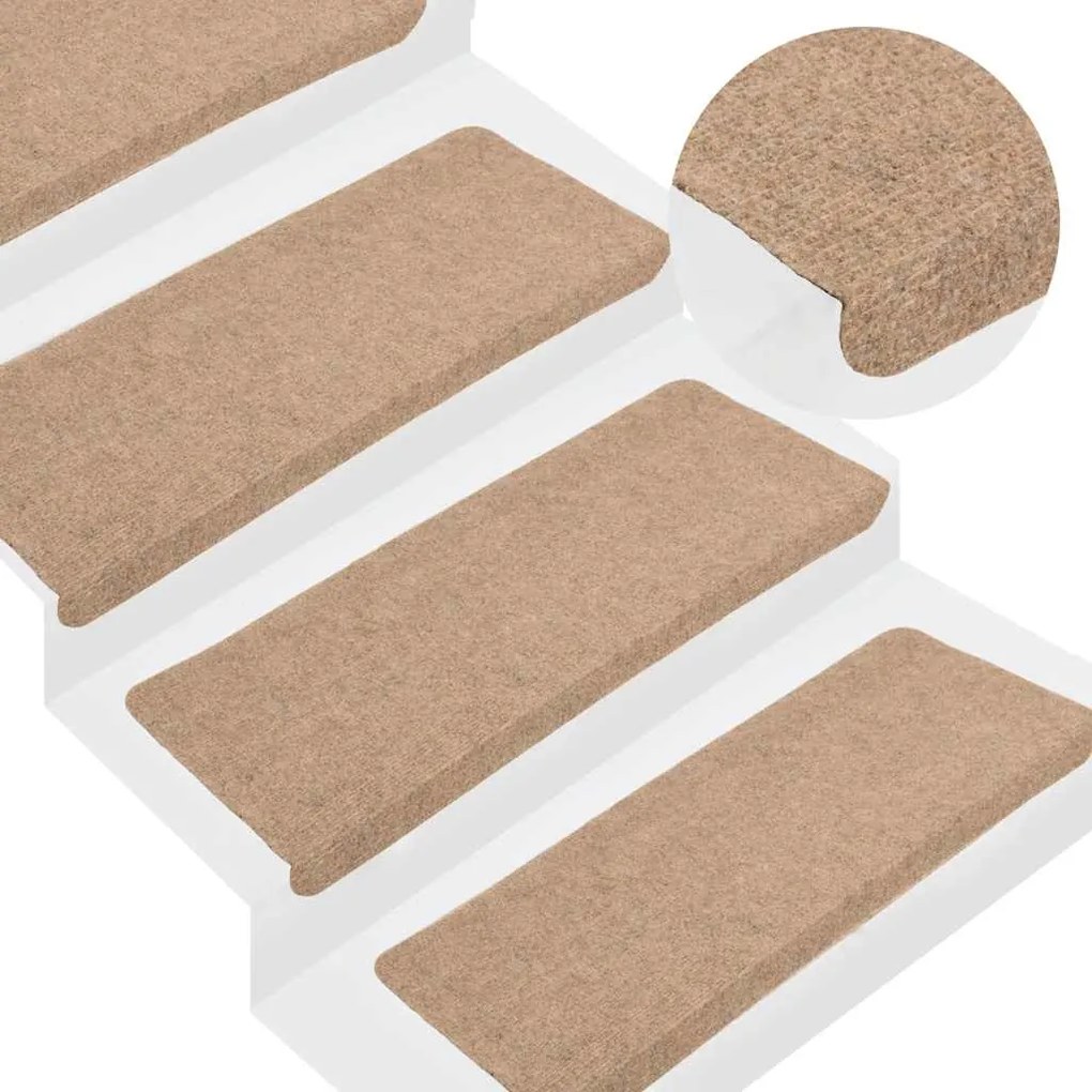 Samolepicí podložky na schody 30 ks Béžová 65x24,5x3,5 cm 3365898