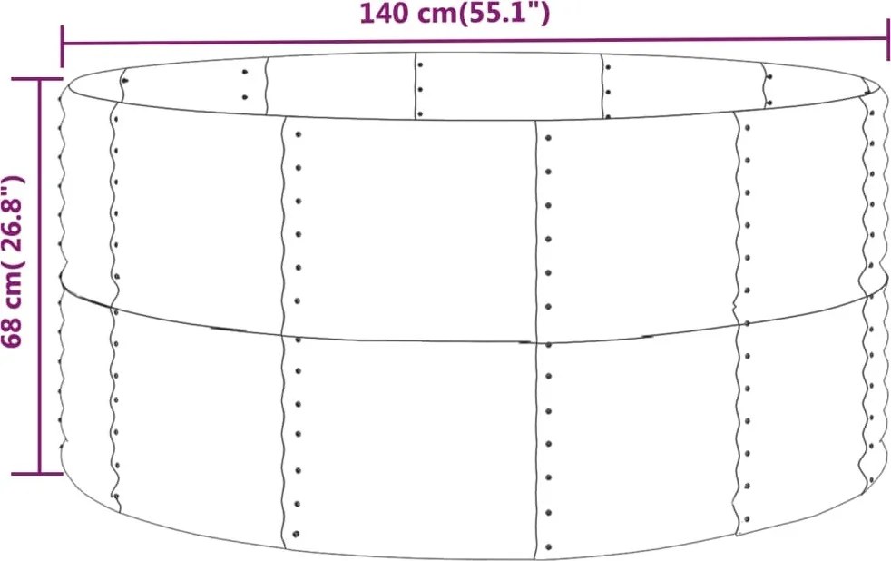 vidaXL Vyvýšený záhon 140x140x68 cm pozinkovaná ocel [319090] Barva: antracitová