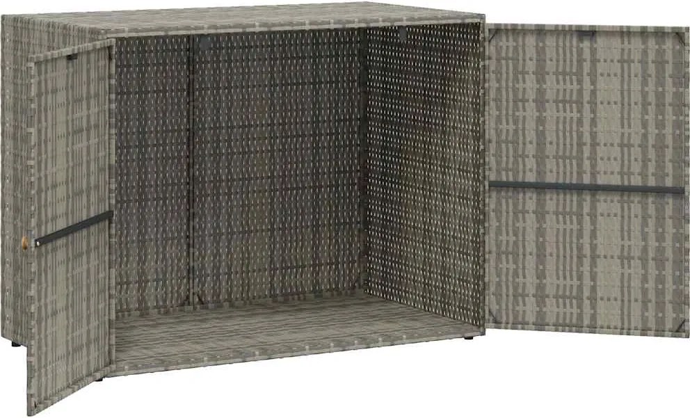 Zahradní úložná skříň šedá 100 x 55,5 x 80 cm polyratan 319869