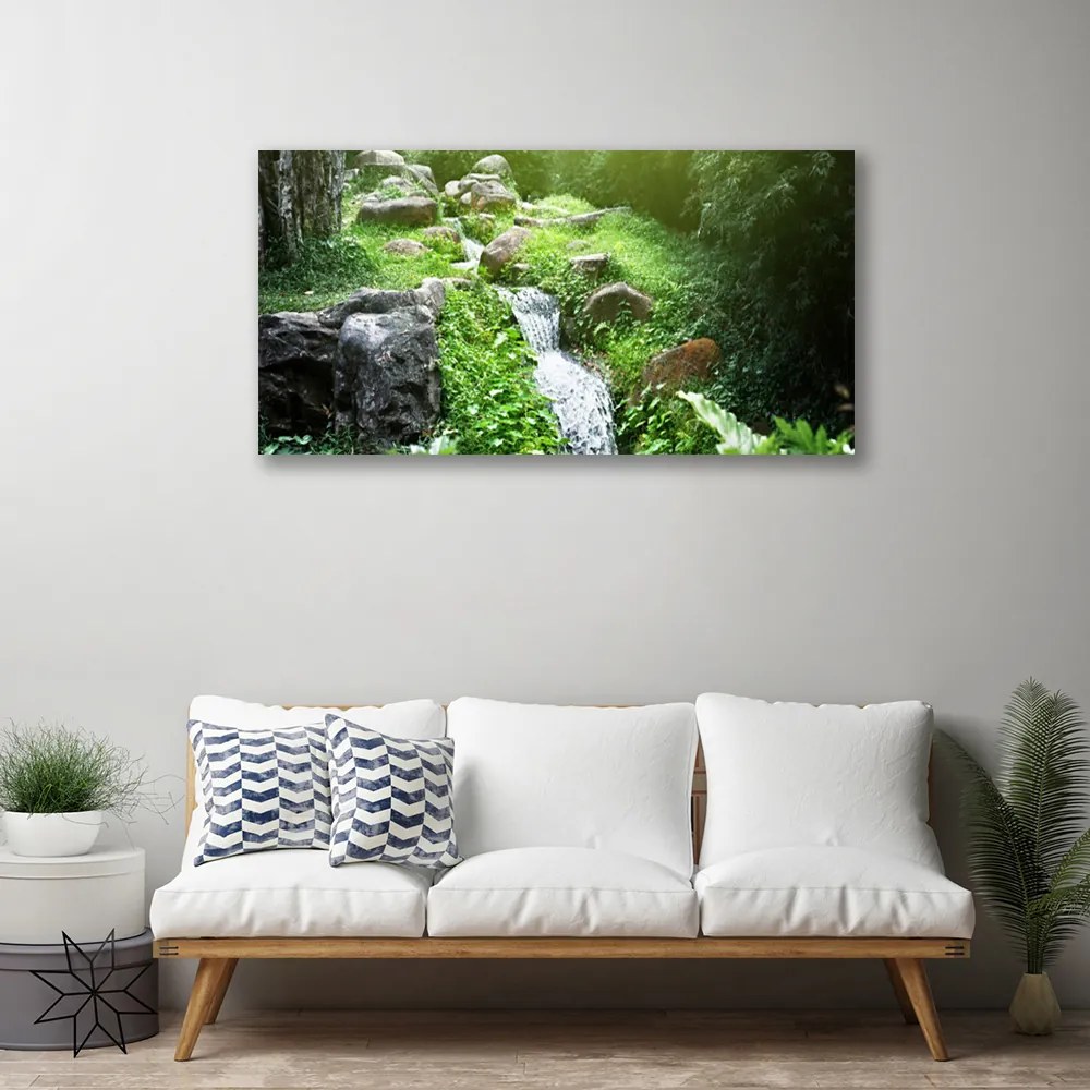 Obraz na plátně Potom Trávy Příroda 125x50 cm