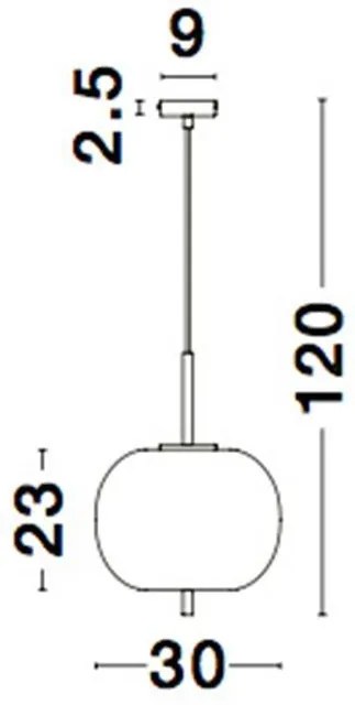 Nova Luce Závěsné svítidlo LATO černý kov a opálové sklo E27 1x12W