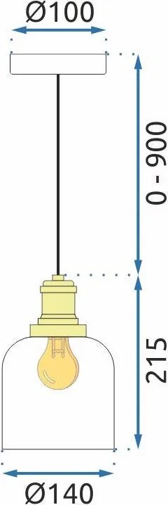 Toolight Toolight, závěsné svítidlo 1xE27 APP1173, bílá matná-zlatá, OSW-14091