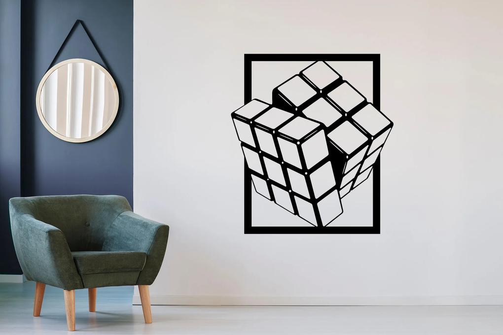 Lepy.cz Samolepka na zeď Rubikova kostka Velikost (šířka x výška): 45x50cm, Barevná varianta: Bílá