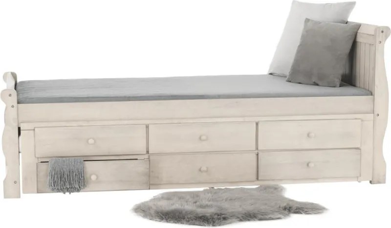 Postel s přistýlkou, 90x200, antická bílá, ANTIKO Kondela 0000258490