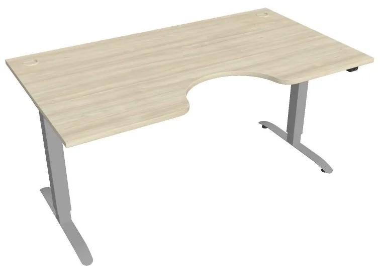 Hobis Motion Elektr. nastavitelný stůl 160x90 - HOBIS ERGO MOTION MSE 2 1600 Dekor stolové desky: akát, Barva kovové podnože: stříbrná