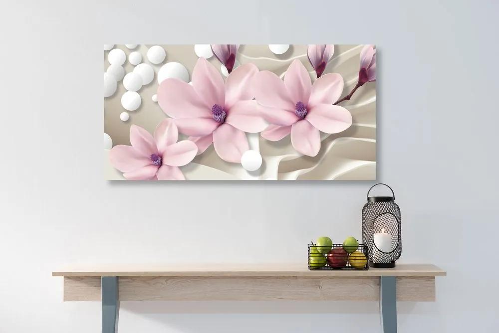 Obraz magnolie na abstraktním pozadí Varianta: 100x50