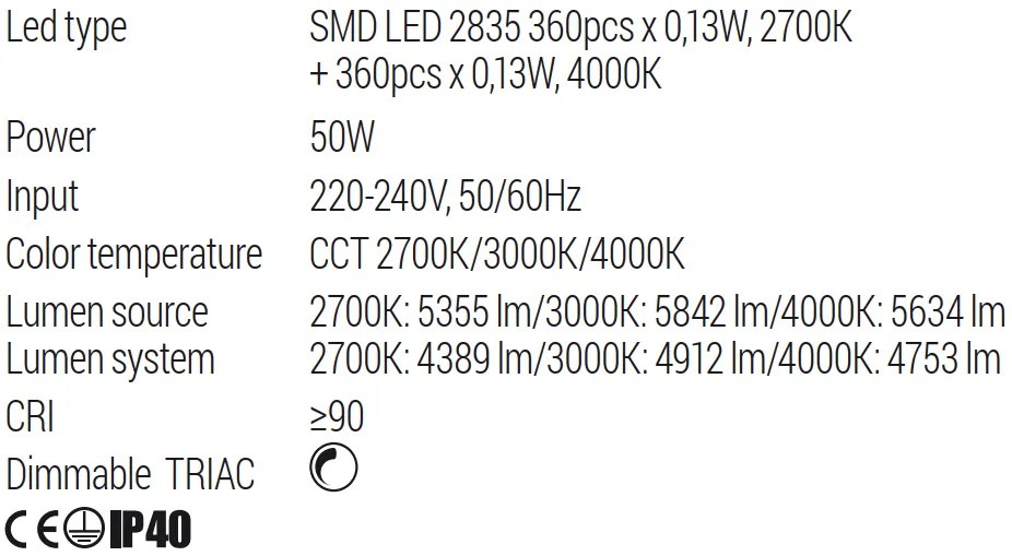 Světla a lustry REDO GROUP Redo HALLEY LED kruhové světlo 50W/93 cm/CCT 2700K/3000K/4000K