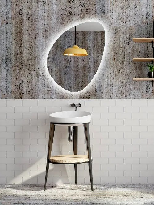 Zrcadlo AMBIENTE ORGANIC 90 x 60 cm s LED podsvícením po celém obvodu 411-385