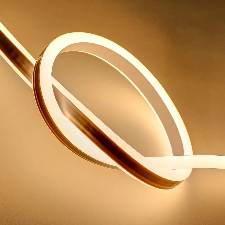 Easy Fix LED Neon hadice venkovní, 50 m, D-TYP dvoustranný, teple bílá, 3000 diod, bílý kabel, IP44, cívka