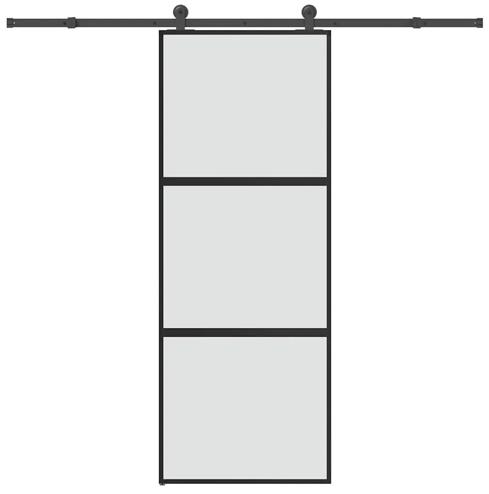 Posuvné dveře s kováním 76x205 cm tvrzeného sklo a hliník 3332938