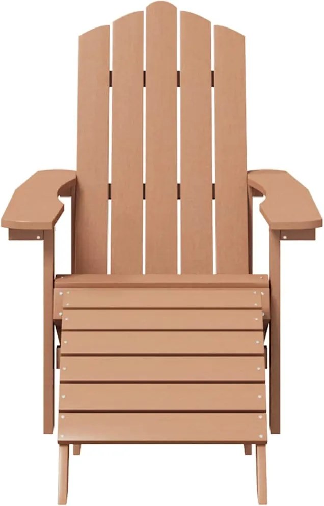 Zahradní křeslo Adirondack s podnožkou a stolkem HDPE hnědé 3095710