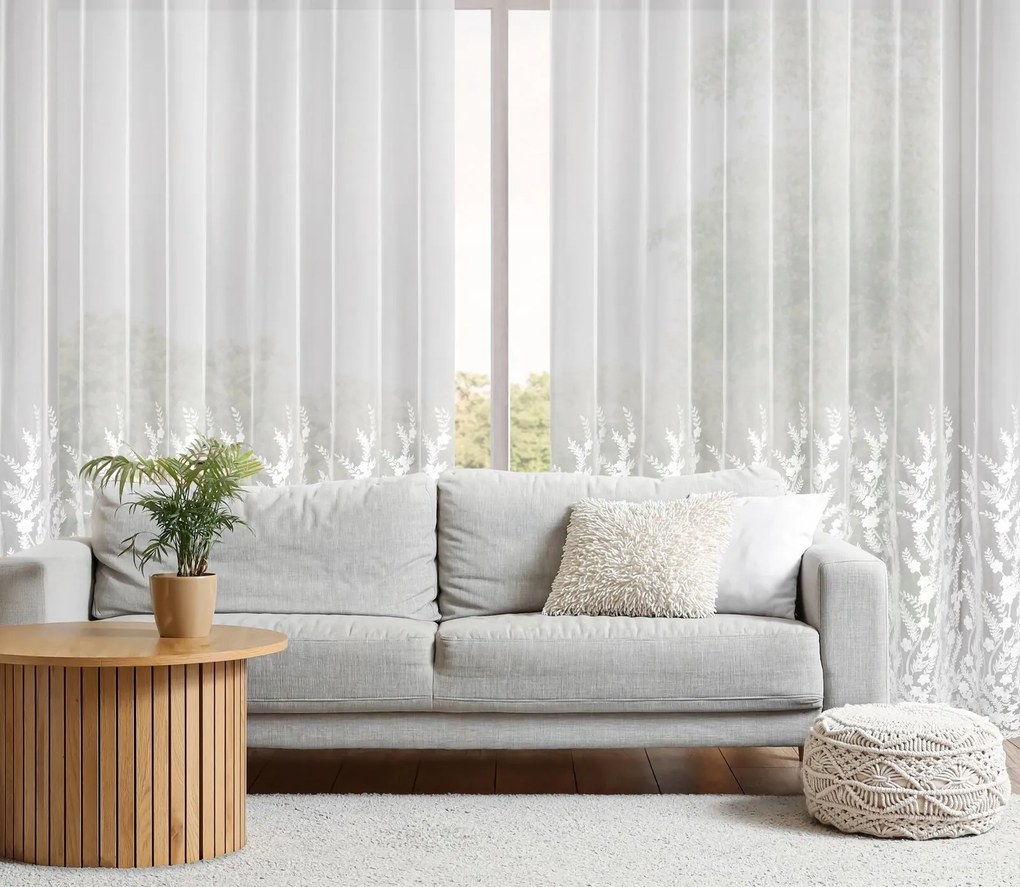 ZÁCLONA NA KROUŽCÍCH TALINA 300 CM X 250 CM CM VZOROVANÁ