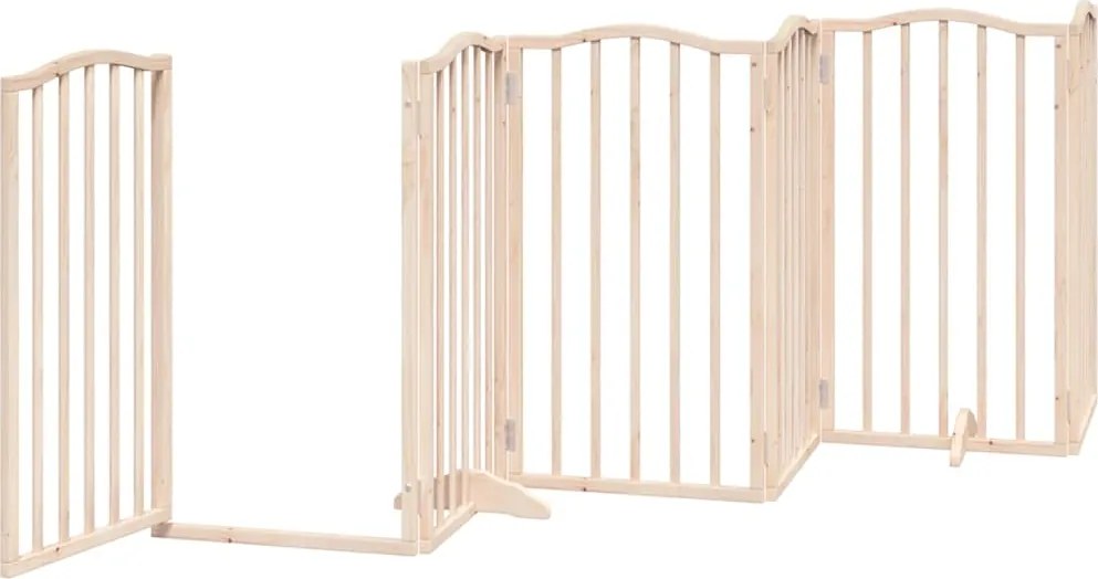 Zábrana pro psy s dvířky skládací 12 panelů 600 cm topol 3155589