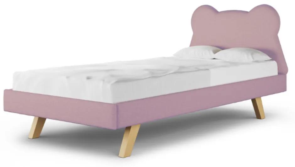 MINKO Čalouněná jednolůžková postel TEDDY do dětského pokoje Zvolte barvu: Růžová, Zvolte rozměr: 120x200 cm