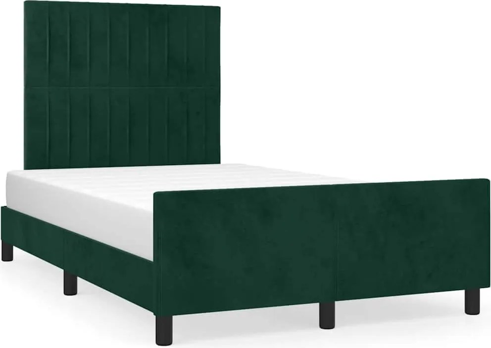 Rám postele bez matrace tmavě zelená 120 x 200 cm samet 3125870