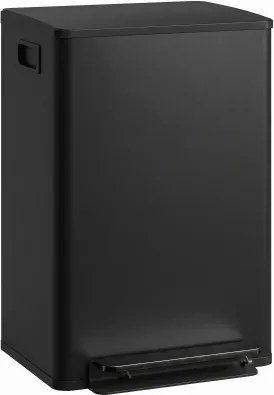 HOMCOM Kuchyňský odpadkový koš 50 l, pedálový koš, vyjímatelná vložka, víko s tichým zavíráním, 41,7x36,6x62 cm, černá