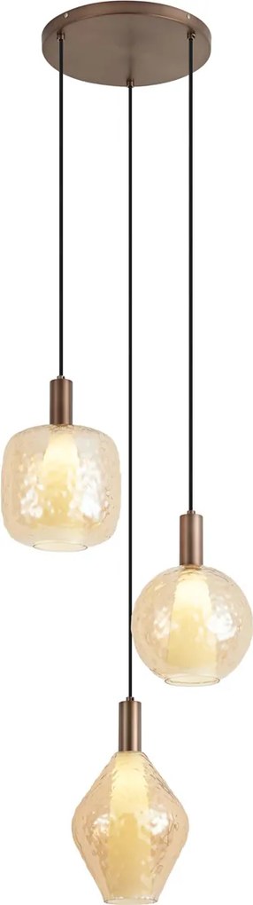 Designové závěsné svítidlo tmavě bronzové se 3 světly - Ard