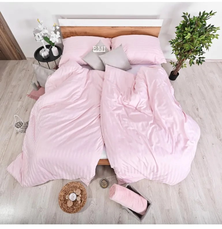 Povlečení damaškové růžové EMI, Standardní set jednolůžko obsahuje 1x 140x200 + 1x 70x90