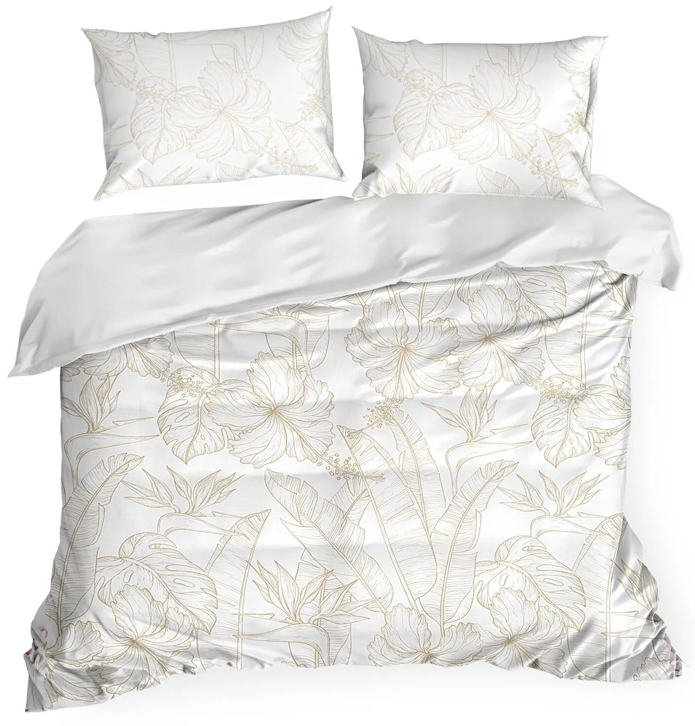 SATÉNOVÉ POVLEČENÍ SPRING50 200X220 CM, 2 KS 70X80 CM KVĚTY